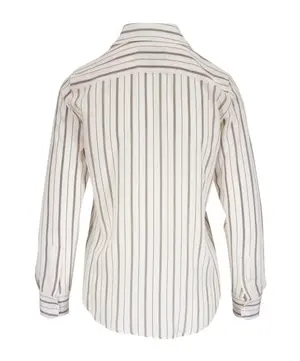NILI LOTAN Gaia Long-sleeve Striped Shirt - Beige