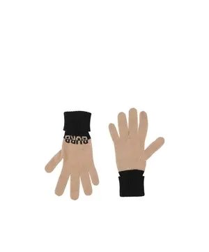 Burberry Two-tone Lightweight Knitted Gloves - Beige