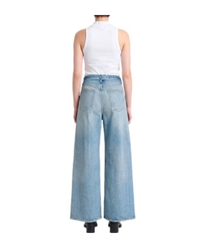 Rag & Bone Loose Fit Wide-leg Jeans - Blue