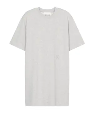Closed Short-sleeve Crewneck Mini Dress With Pockets