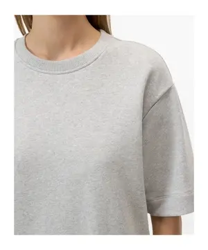 Closed Short-sleeve Crewneck Mini Dress With Pockets