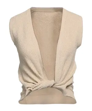 Jacquemus Two-tone Knit Sleeveless Top With Deep V-neck - Beige