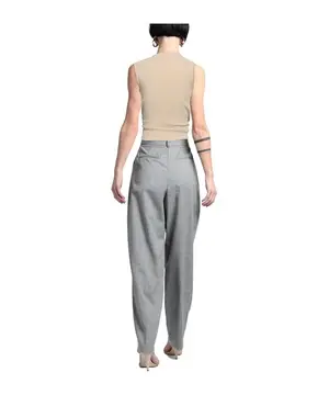 Jacquemus Two-tone Knit Sleeveless Top With Deep V-neck - Beige