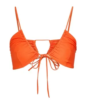 Jacquemus Ruched Triangle Bikini Top - Orange
