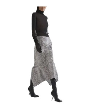 MUGLER High Neck Long Sleeve Top - Gray
