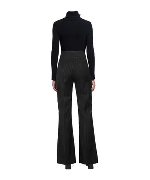 MAISON MARGIELA High Waisted Pinstriped Wide Leg Trousers