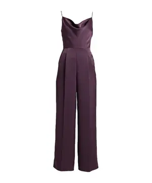 MAXCO. Minimalist Satin Sleeveless Jumpsuit - Black