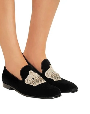 Dolce & Gabbana Embellished Velvet Loafers