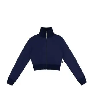 AREA Cropped Track Jacket With Embellished Zip Puller - Black