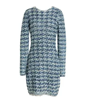 DIESEL® Two-tone Jersey Bodycon Dress With Crewneck And Zip Fastening - Blue