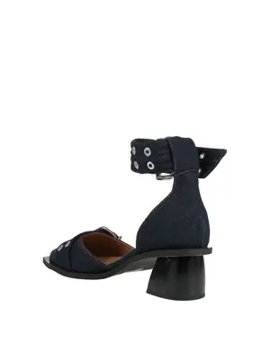 GANNI Buckled Denim Pointed Toe Pumps