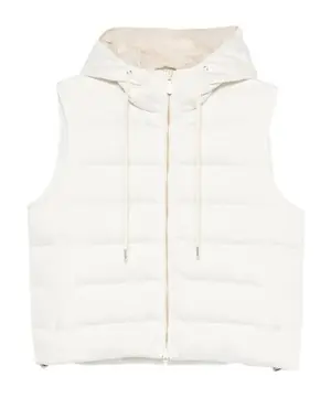 Eleventy Quilted-pattern Gilet - White