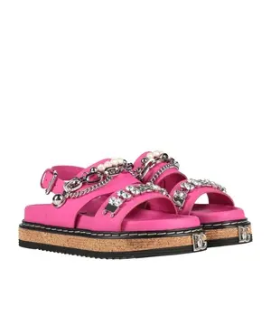 Dolce & Gabbana Minimalist Leather Sandals - Pink