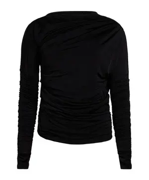 GANNI Long Sleeve Gathered Stretch Top