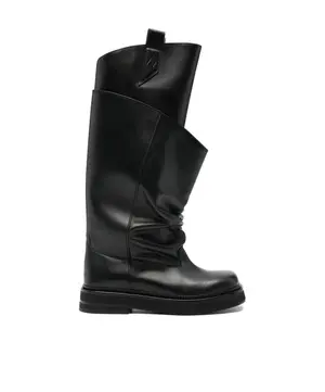 Attico Attico Leather Pull-On Boots Black