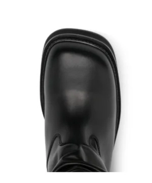 Attico Leather Pull-on Boots - Black