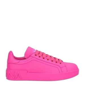 Dolce & Gabbana Simple Low-top Leather Shoes - Fuchsia