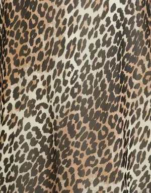 GANNI Sleeveless Leopard Print Georgette Maxi Dress