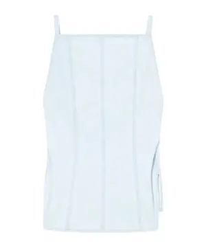 Closed Strappy Panel Top - Light Blue