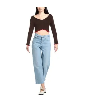 Jacquemus Solid-colored V-neck Cropped Knit Top