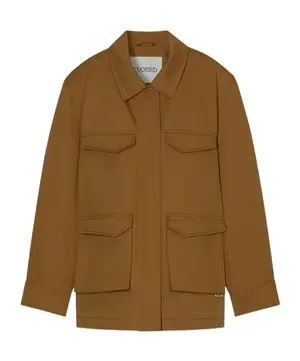 Closed Flap-pocket Jacket - Brown