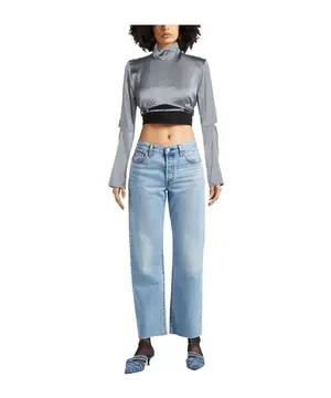 Jacquemus Solid Satin Cropped Top