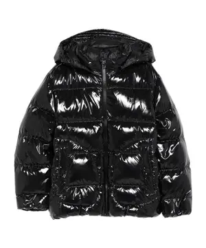 Herno Hooded Padded Jacket With Glossy Finish - Black