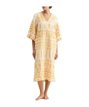 ERES Luxuriance Embroidered V-neck Midi Dress