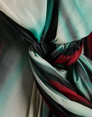 Rick Owens Draped Multicolor Maxi Dress