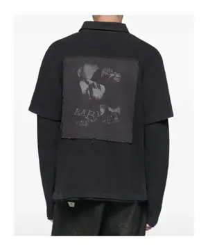 MISBHV Graphic Layered Long-sleeved Polo Shirt