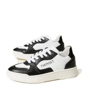 TWINSET Colourblock Leather Sneakers - White