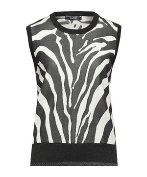 Dolce & Gabbana Zebra Print Knit Vest - Black