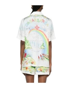 Casablanca Cuban-collar Printed Shirt