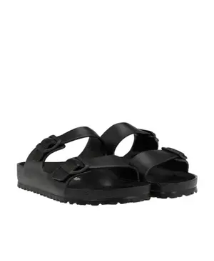 BIRKENSTOCK Logo Embellished Adjustable Buckle Slides - Black