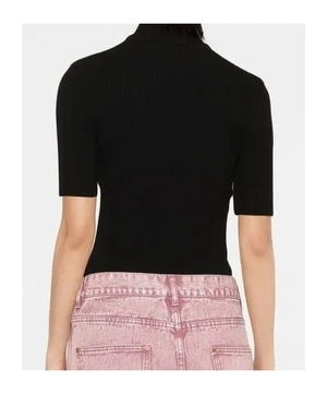 COURREGES Short-sleeved Ribbed Knit Sweater
