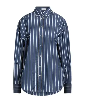 Brunello Cucinelli Striped Poplin Long Sleeve Shirt