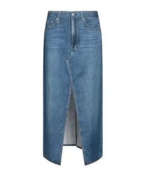 Rag & Bone Denim Pencil Skirt With Front Slit