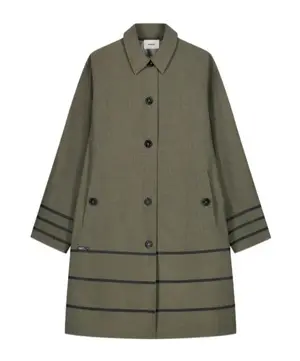 Coperni Striped Car Coat - Green