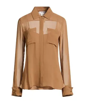 Max Mara Solid-color Chiffon Shirt - Camel