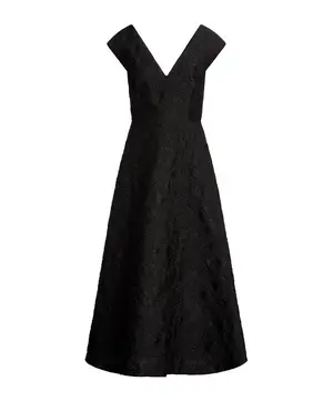Max Mara Sleeveless V-neck Floral Dress - Black
