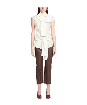 MAISON MARGIELA Two-tone Woven Shirt With Belt Detail