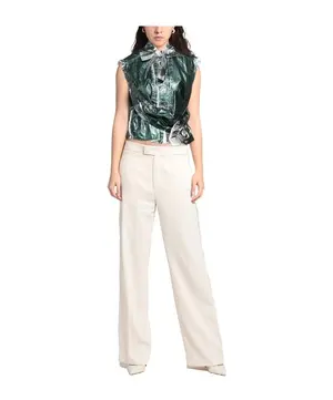 MAISON MARGIELA Sleeveless Metallic Bow Collar Blouse