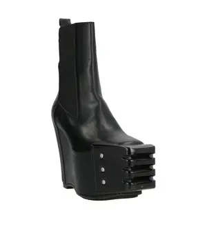 Rick Owens Square Toe Chunky Soled Ankle Boots - Black