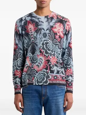 Etro Printed Silk And Cashmere Jumper