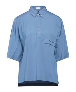 Brunello Cucinelli Solid Color Short-sleeve Shirt - Blue