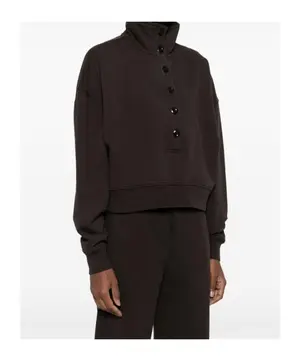 Citizens Of Humanity Mirelle High-neck Button-up Sweatshirt - Black