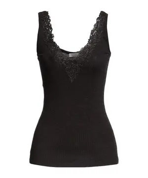 Brunello Cucinelli Wool Knit Sleeveless V-neck Vest - Black