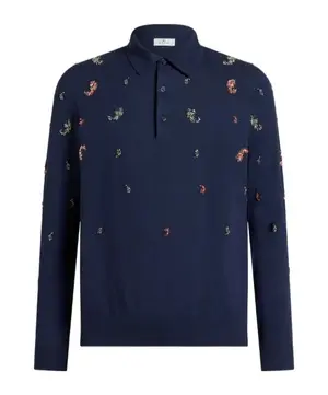 Etro Polo Shirt With Crystal-detailed Mini Paisley