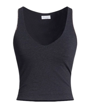 Brunello Cucinelli Sleeveless Crewneck Jersey Top