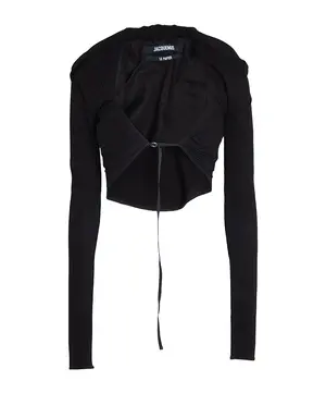 Jacquemus Stretch Solid Knit Sweater - Black